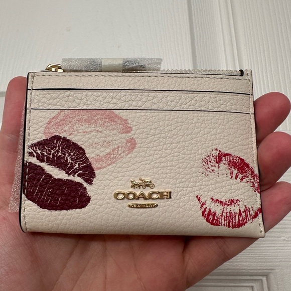 Coach | Bags | Coach Mini Id Skinny Case With Lips Print | Poshmark
